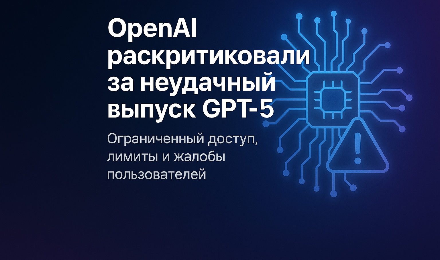 OpenAI раскритиковали за неудачный выпуск GPT-5 - ProTraffic
